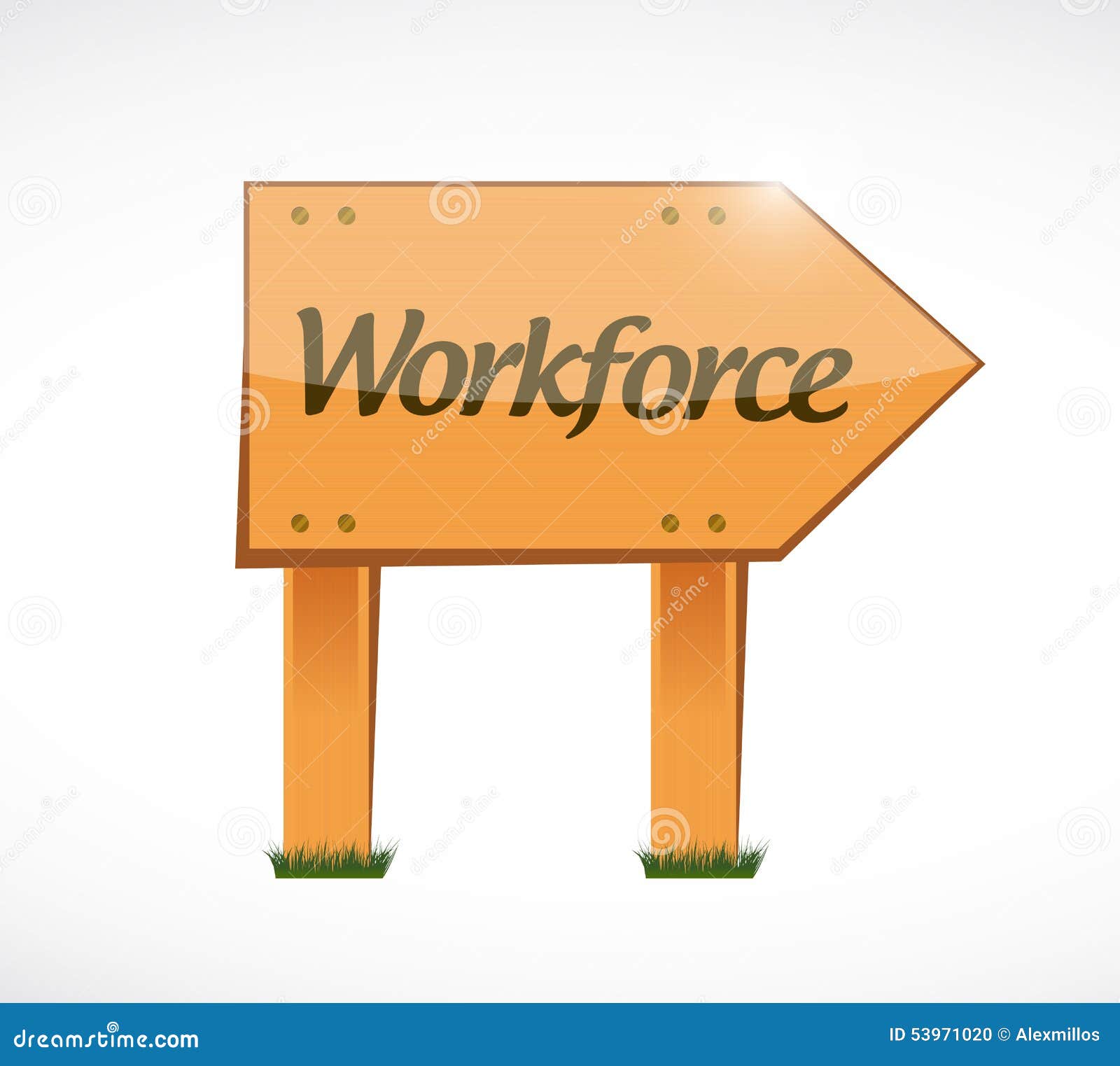 Workforce Wood Sign Concept Illustration Stock Illustration ...
