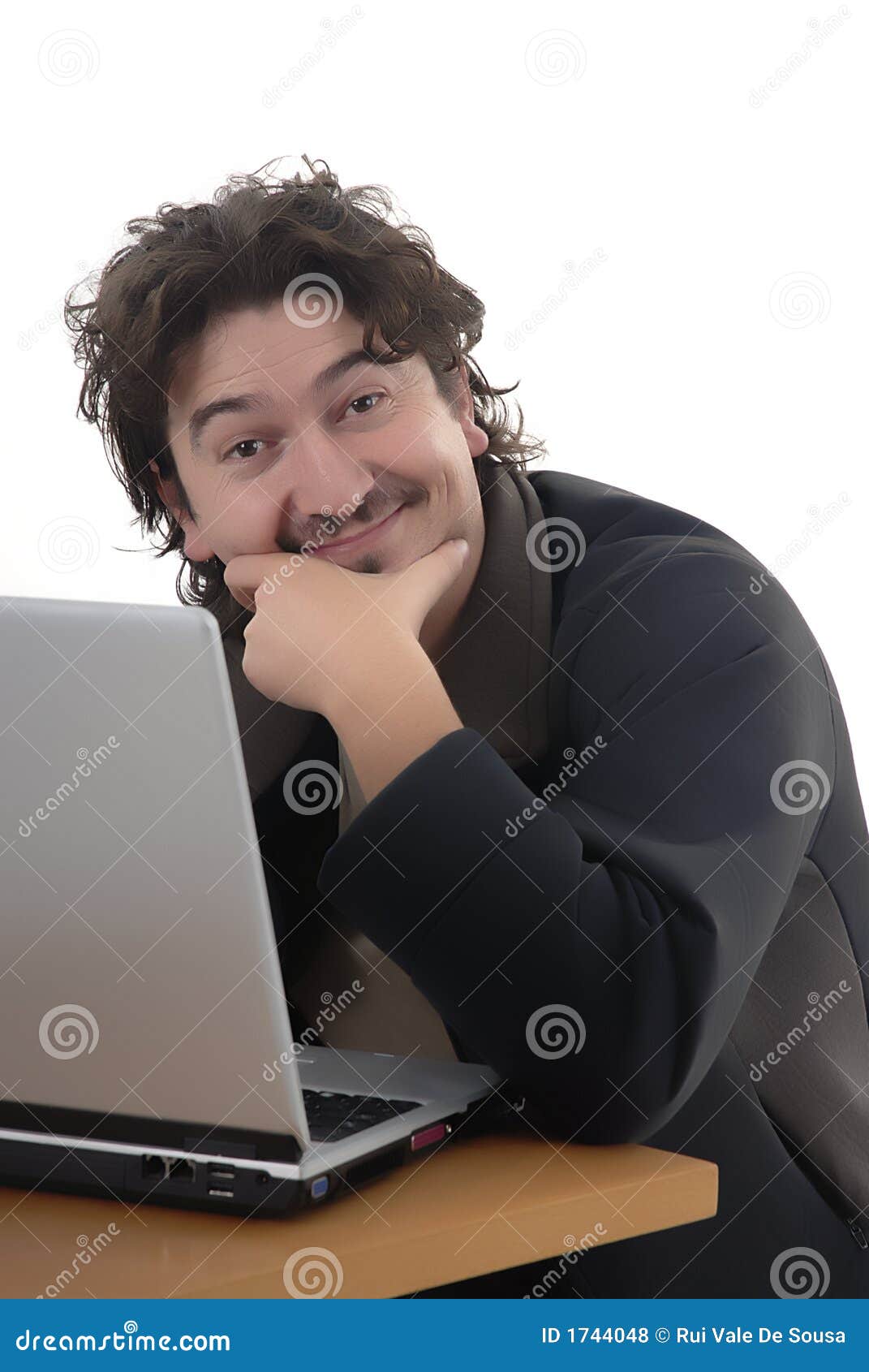 Working stock photo. Image of face, adult, plan, computer - 1744048