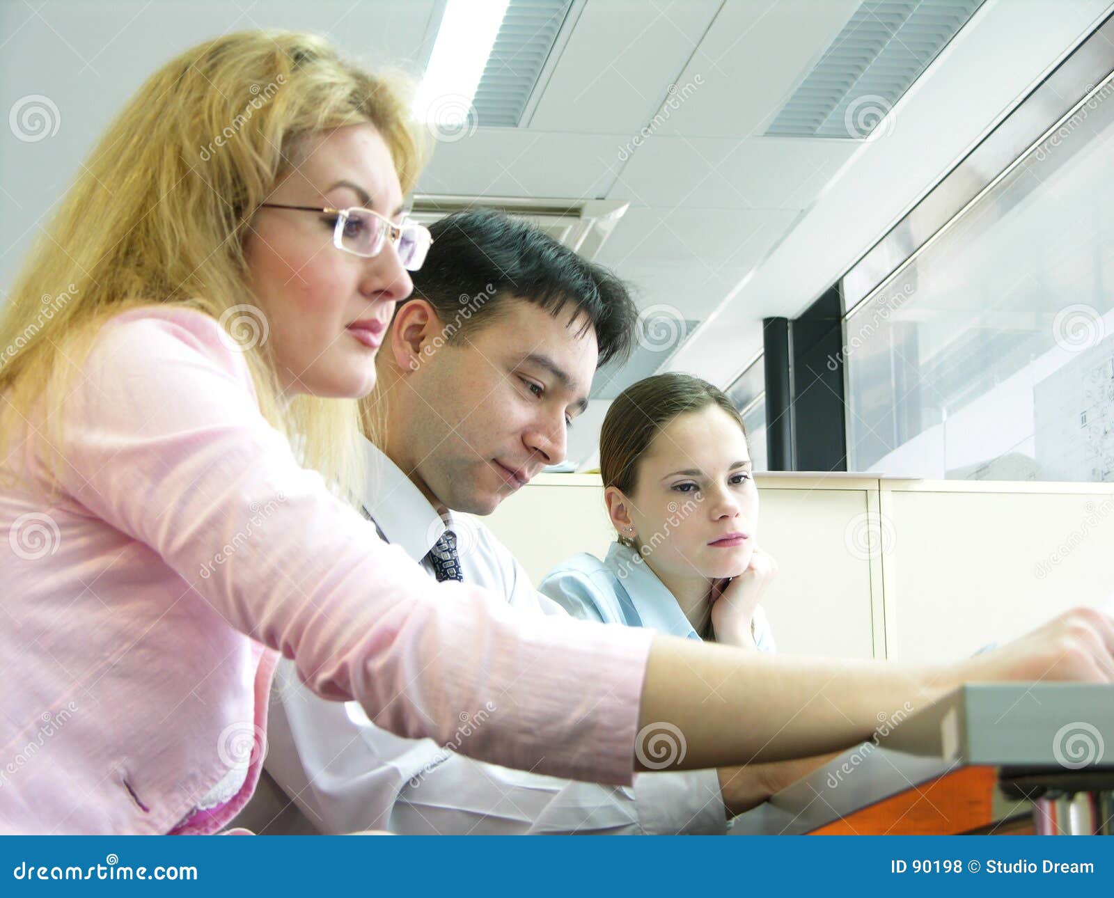 Working stock photo. Image of people, computer, support - 90198