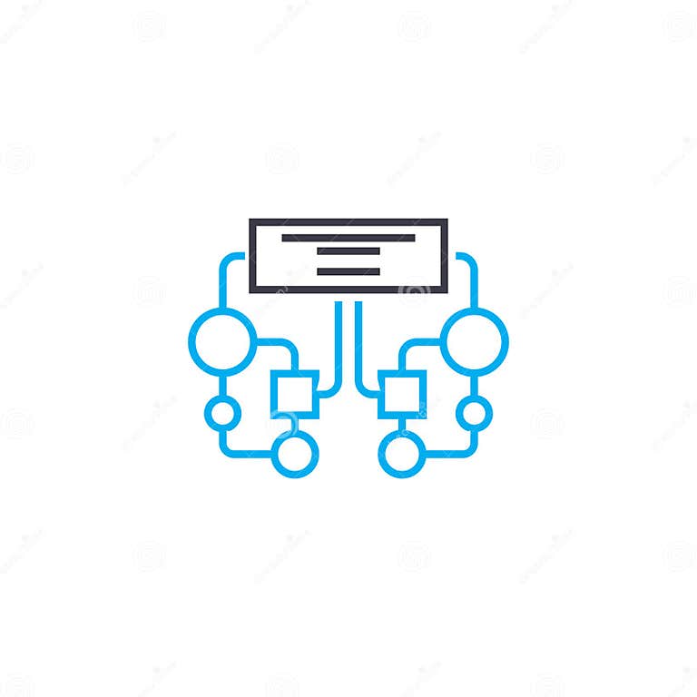 Working Algorithm Vector Thin Line Stroke Icon. Working Algorithm Outline Illustration, Linear ...