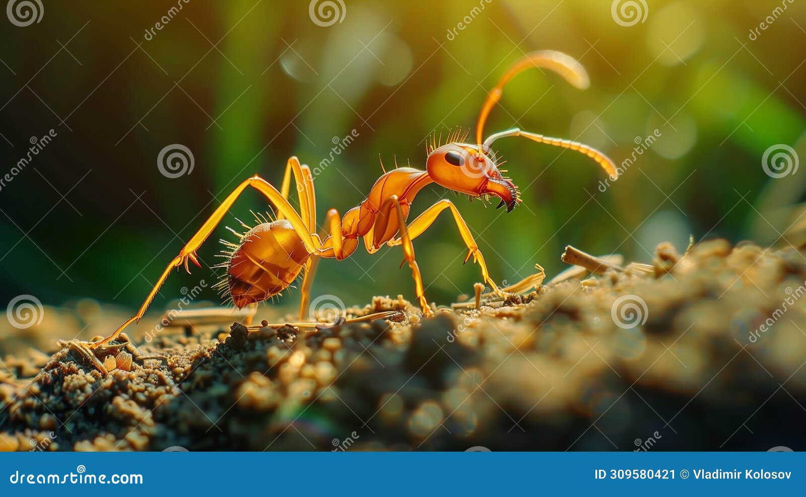 Working Ant Carrying Straw, Extremely Close-up with Shallow Depth of ...