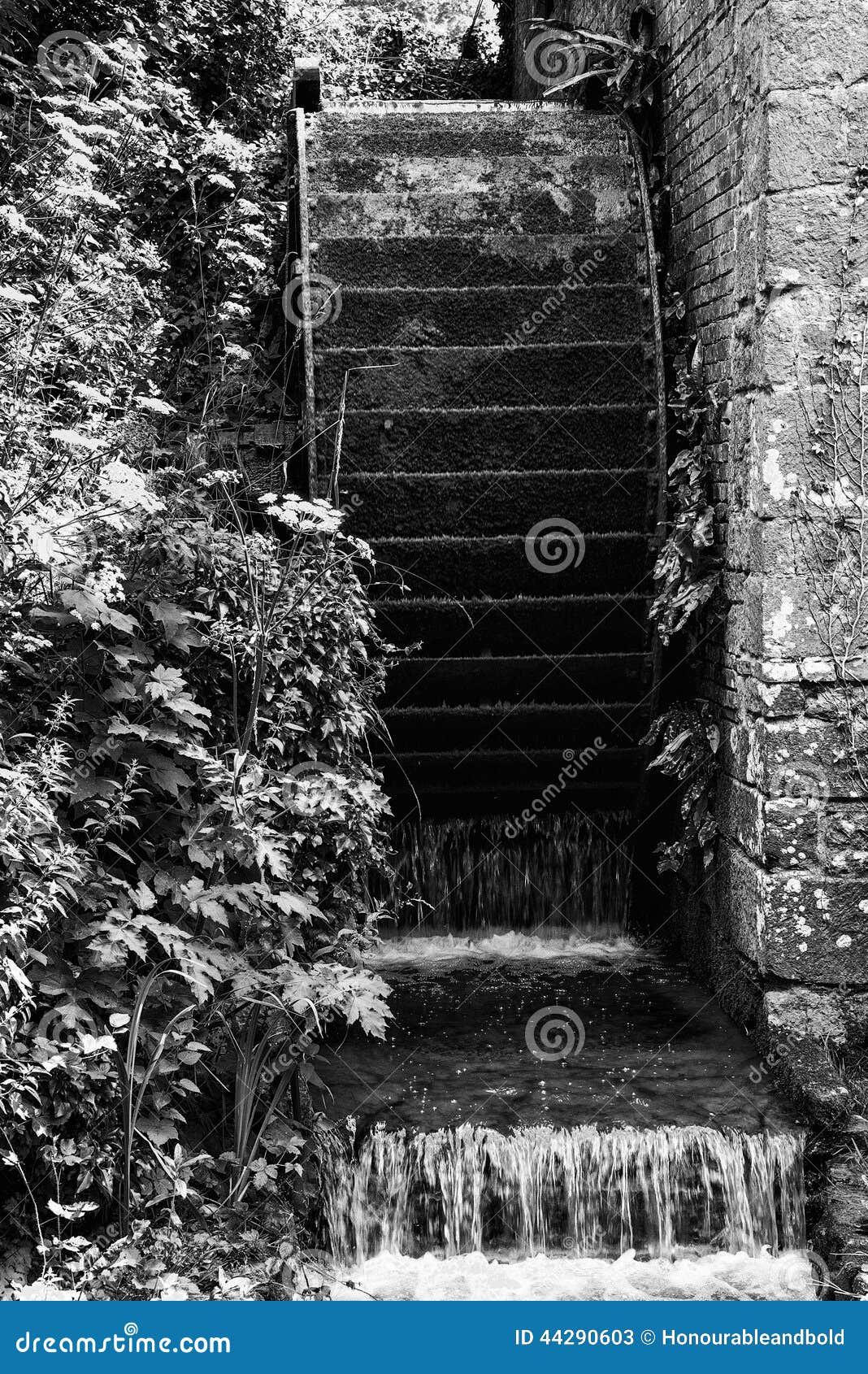 Working Antique Victorian Era Water Mill Stock Image - Image of black ...