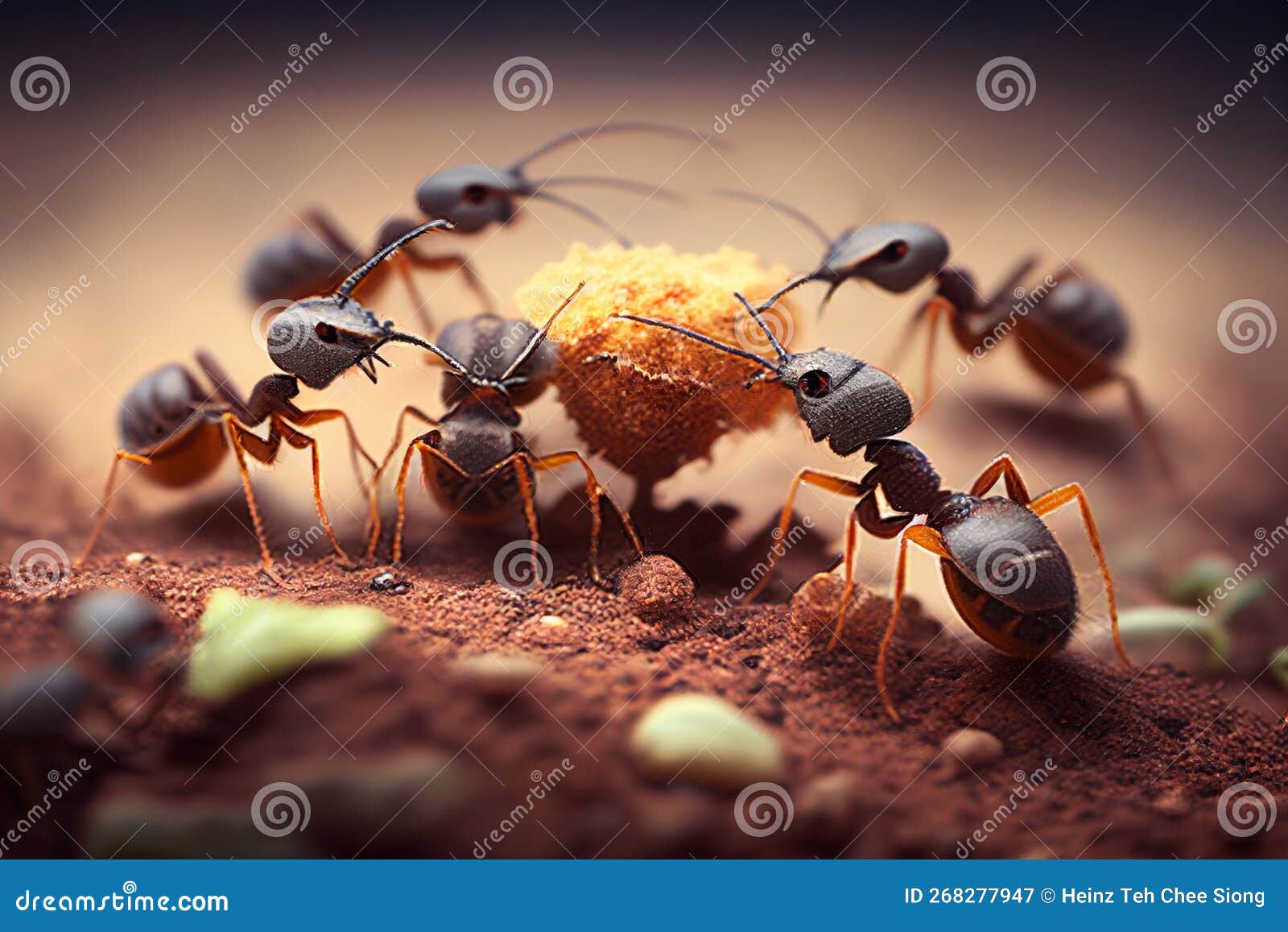 Working Ants Carrying Some Food, Generative Ai Stock Illustration ...