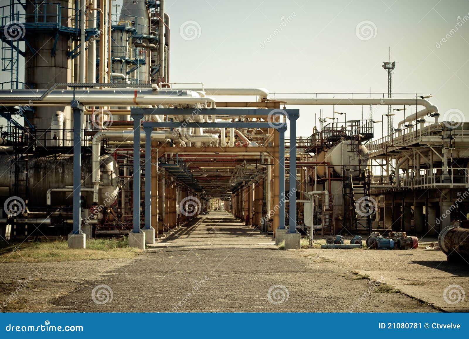 Working Area with Industry Pipes Stock Image - Image of factory ...