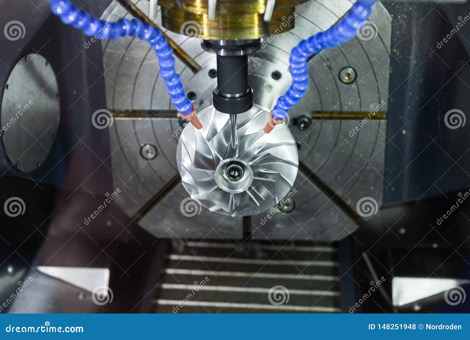 Working Area of Modern CNC Milling Machine Stock Photo - Image of ...