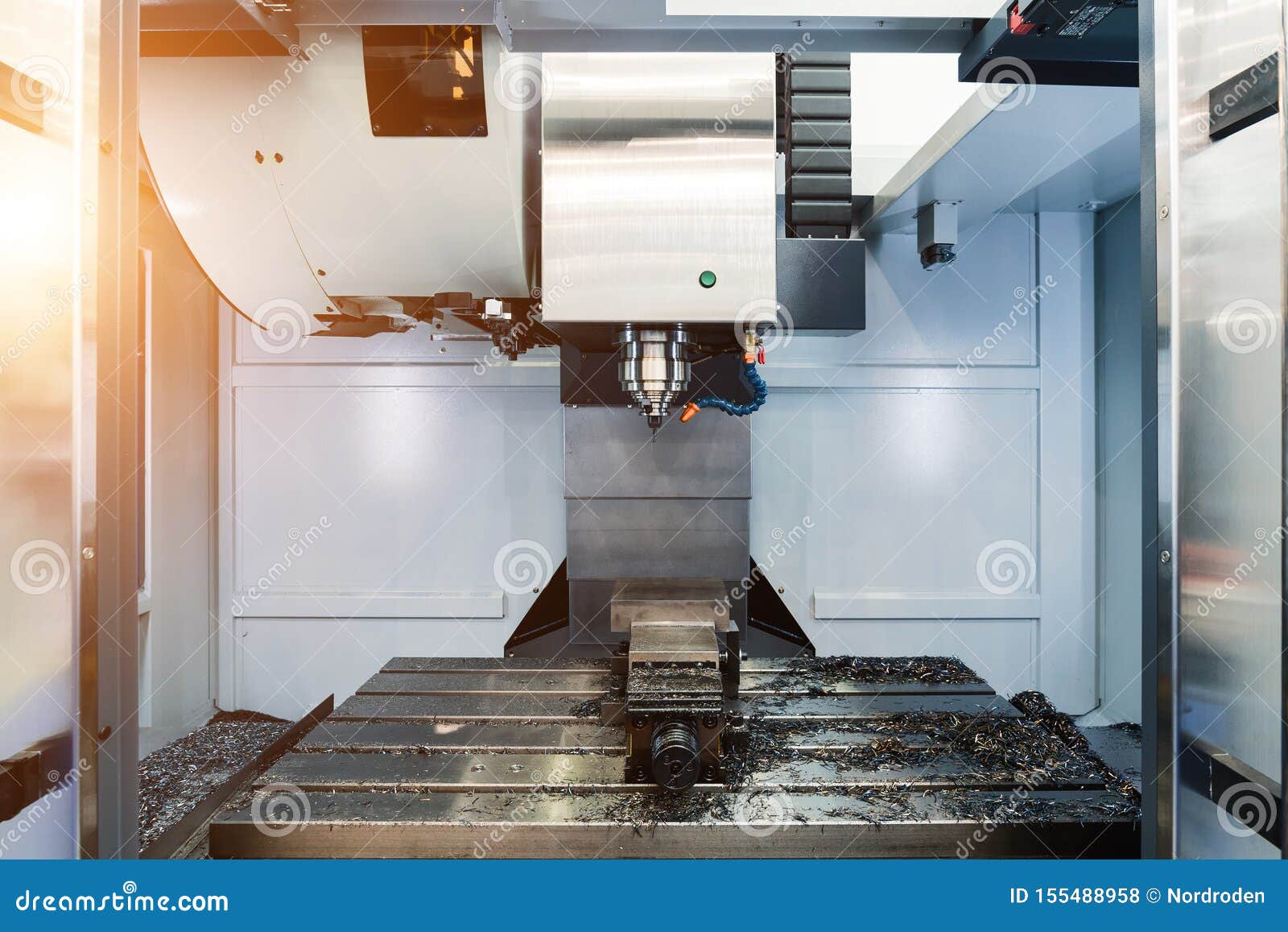 Working Area of Modern CNC Milling Machine Stock Photo - Image of ...
