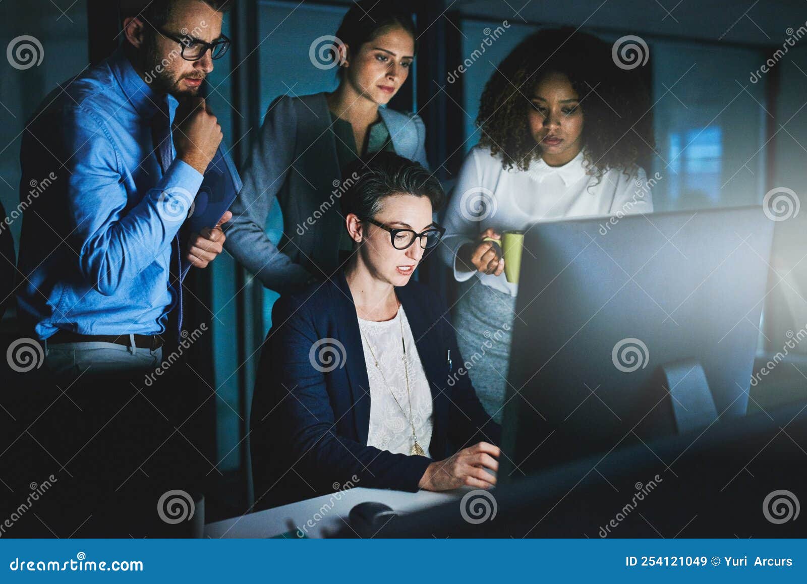 Working As Efficiently As Possible. Colleagues Standing Together As ...