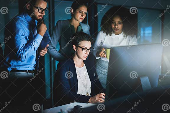 Working As Efficiently As Possible. Colleagues Standing Together As ...