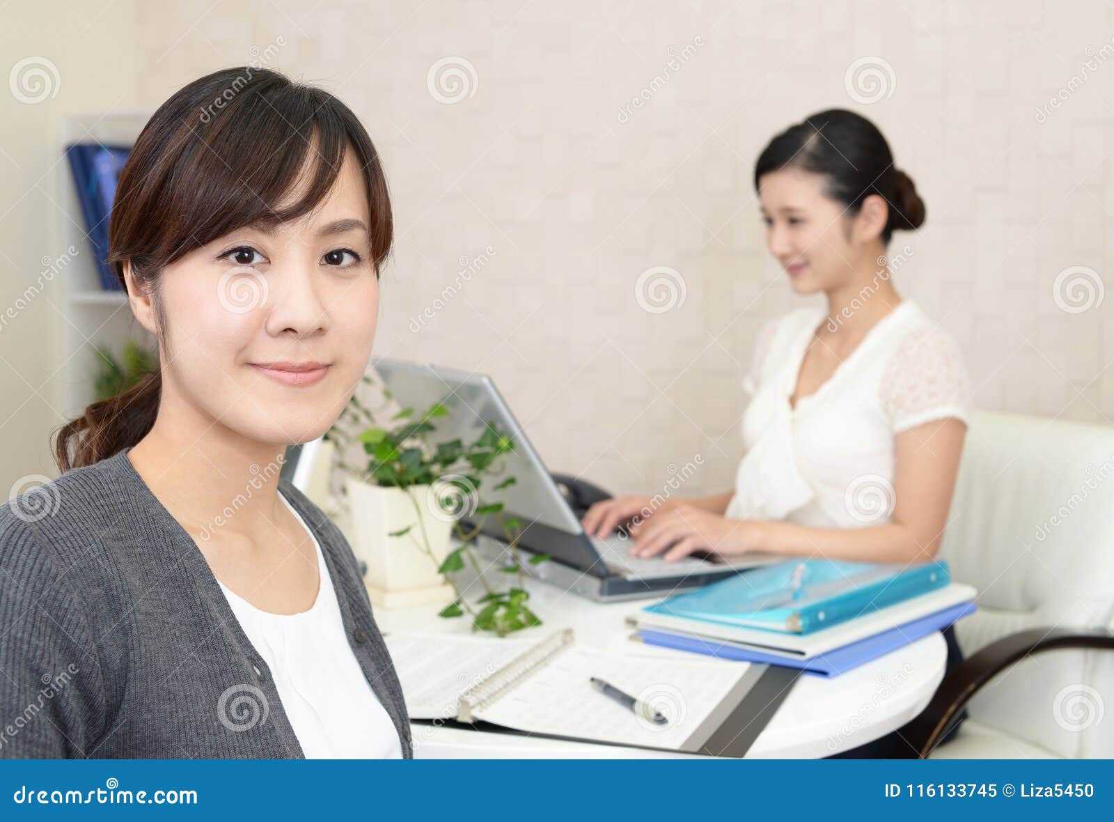 Working Asian Business Women Stock Image - Image of friendly, happy ...