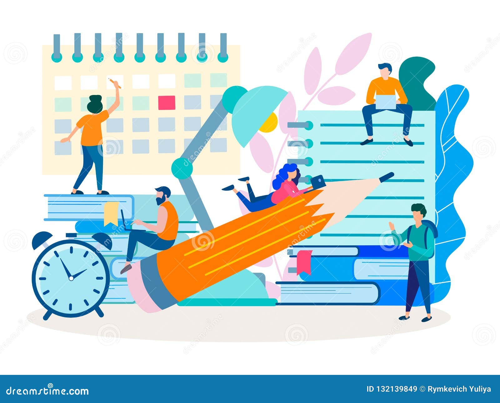 Working Atmosphere in the Office Stock Vector - Illustration of people ...
