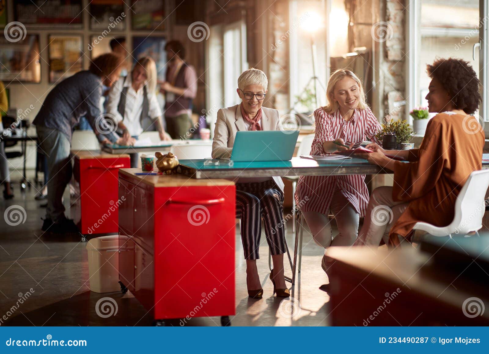 Working Atmosphere in the Office Full of Creative People Stock Image ...