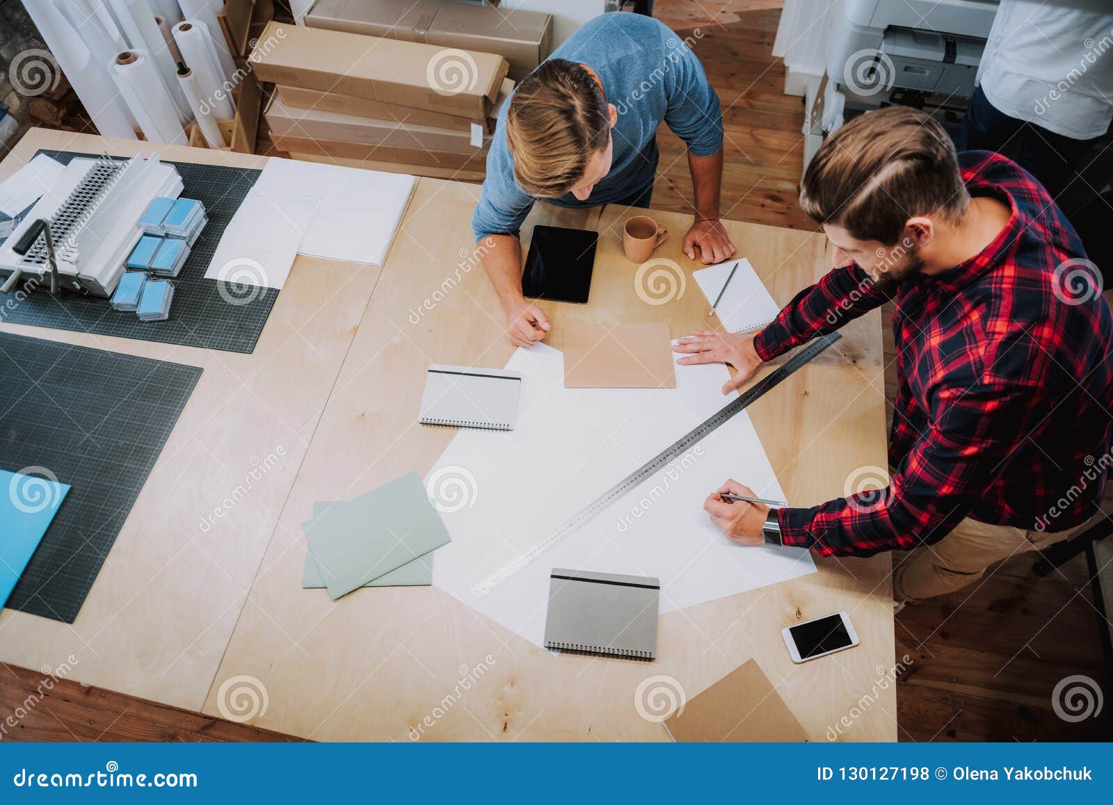Working Atmosphere in Office of Professional Architects Stock Photo ...