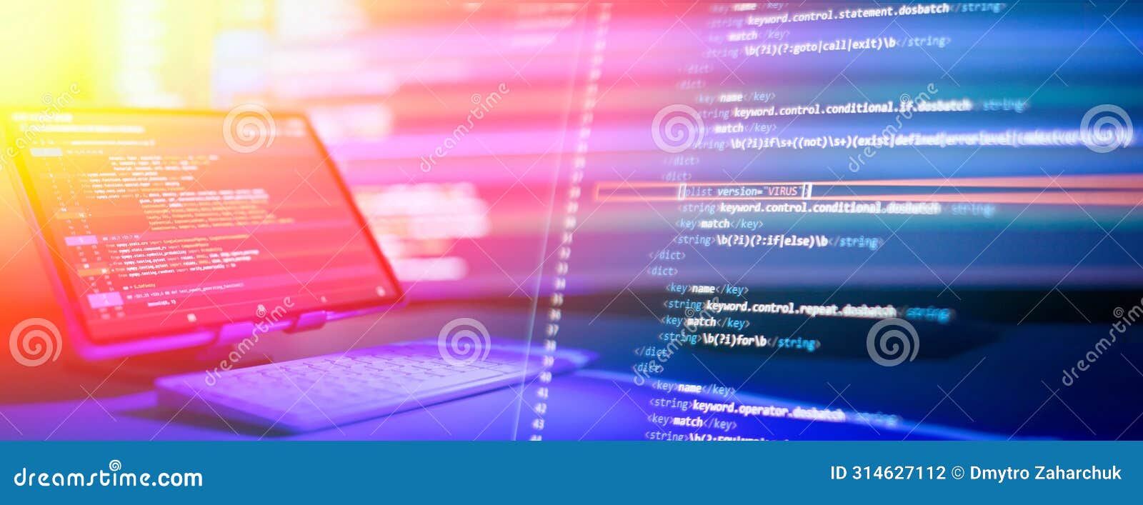 Working Atmosphere Of A Programmer At Home Background Programming Code Abstract Screen Stock