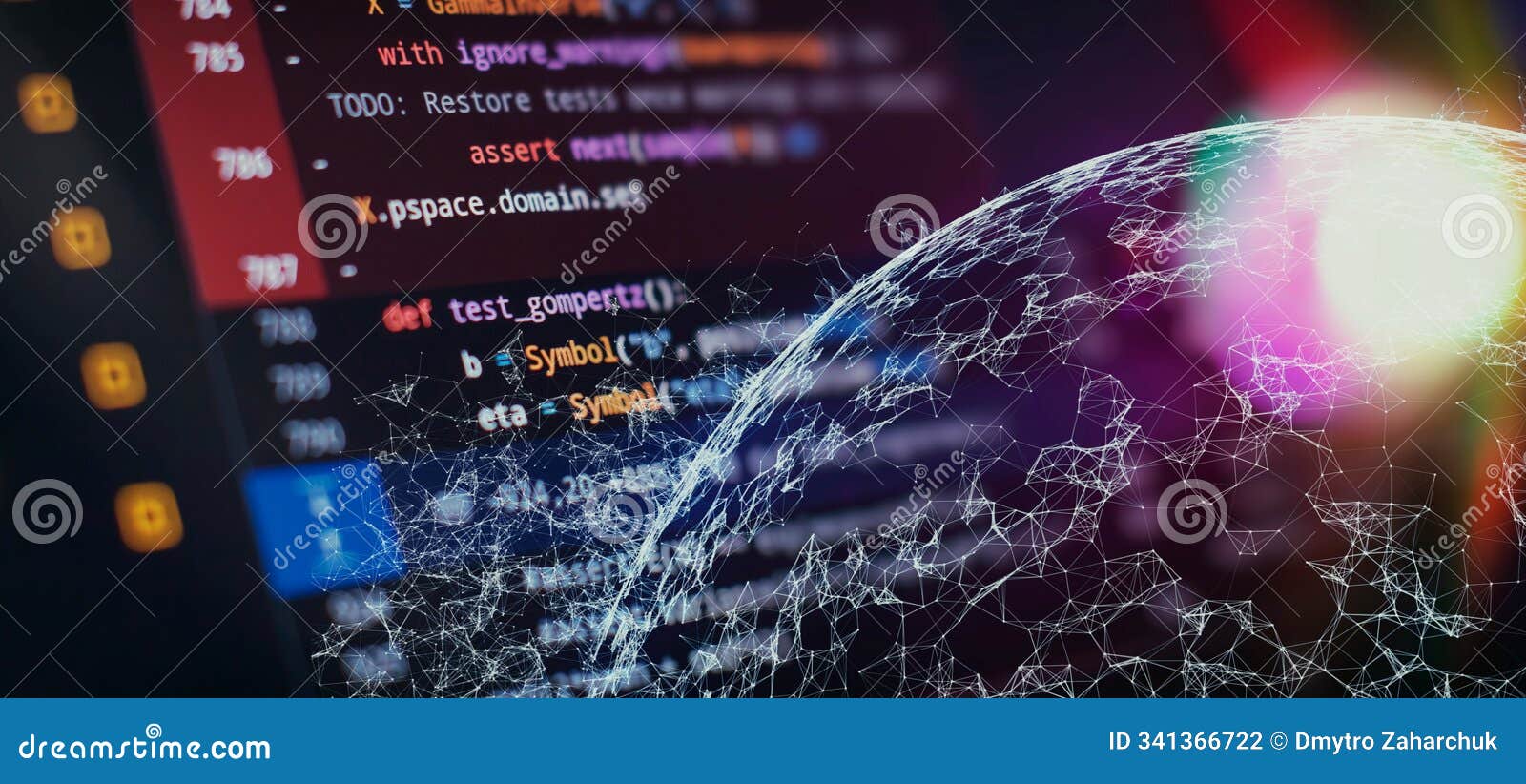 Working Atmosphere of a Programmer at Home, Background. Programming Code Abstract Screen Stock ...