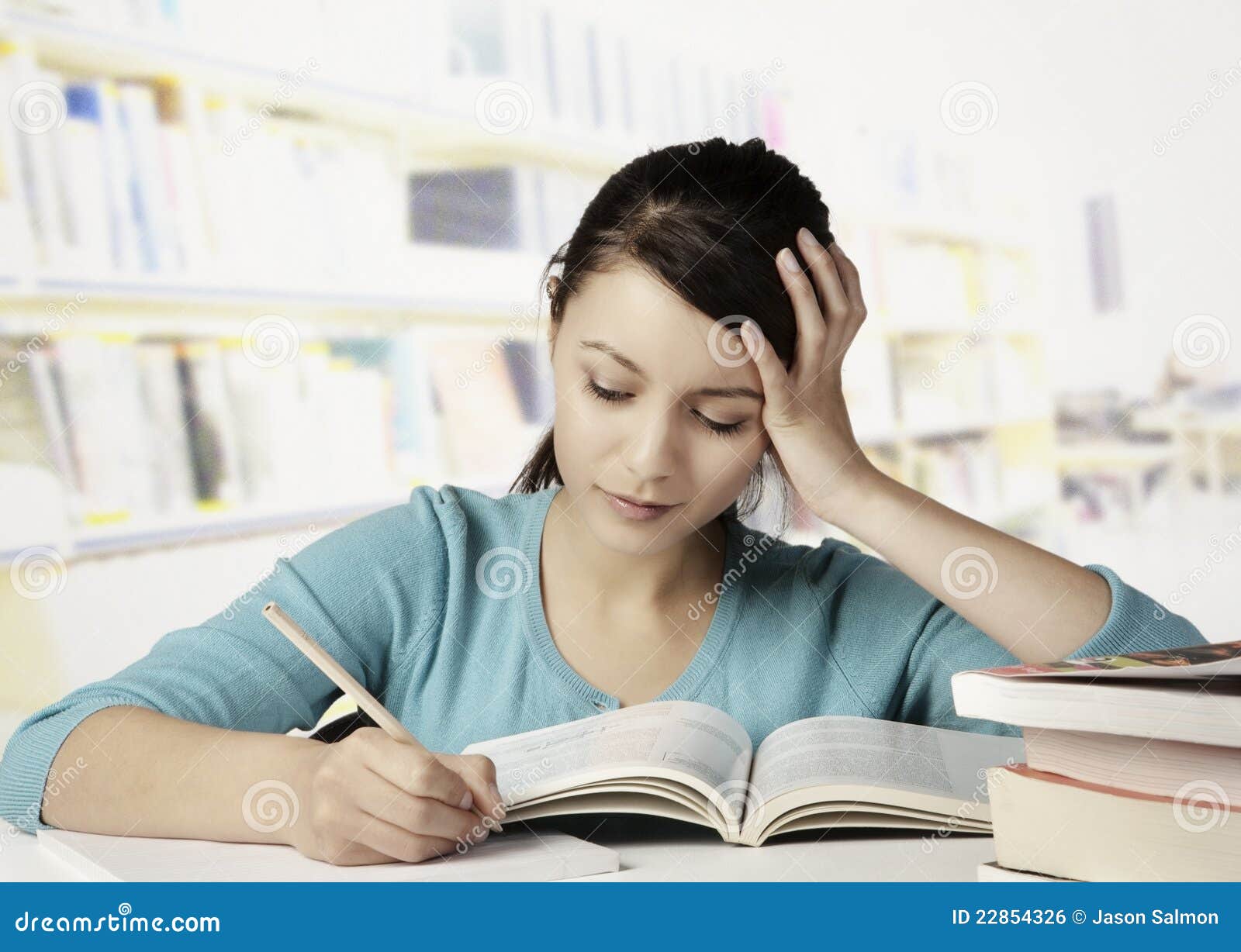 Working away stock photo. Image of read, college, people - 22854326