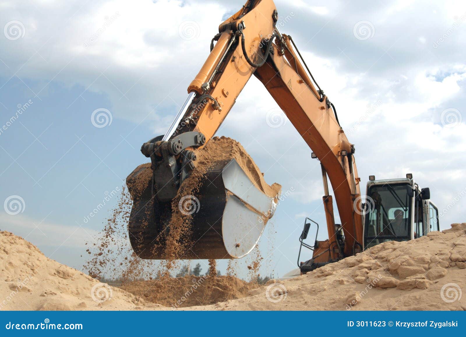 Working backhoe stock image. Image of bucket, industry - 3011623