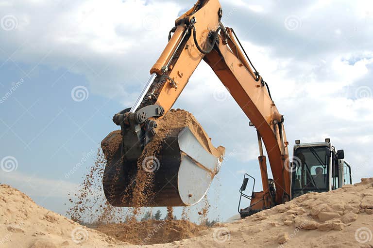 Working backhoe stock image. Image of bucket, industry - 3011623