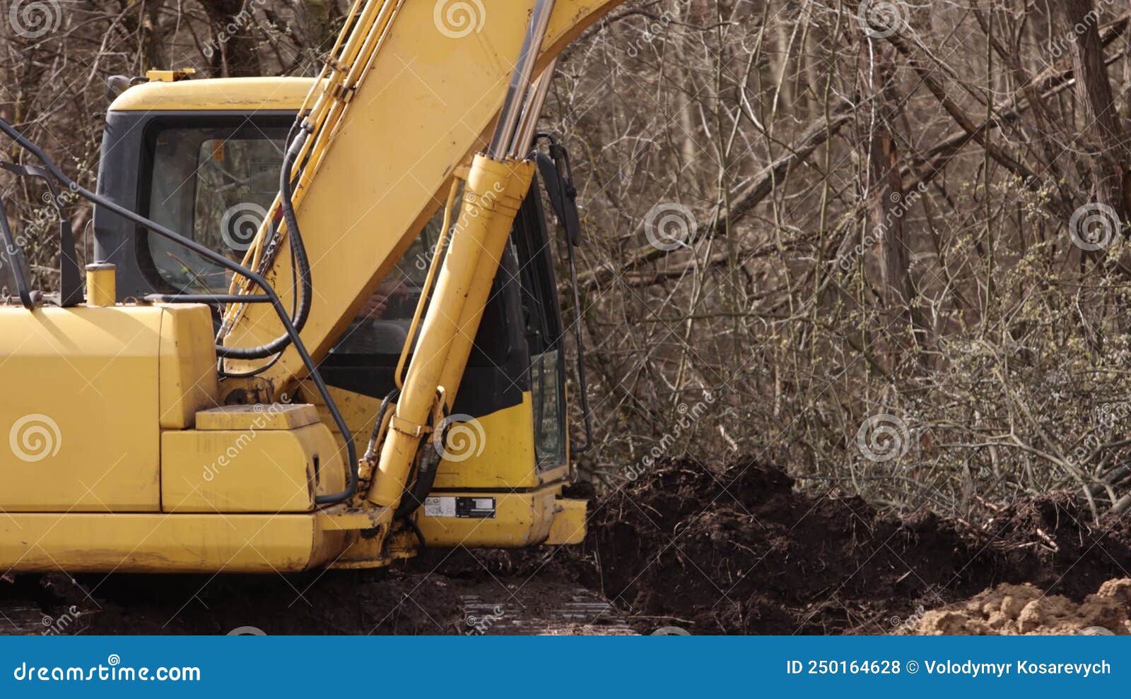 Working Backhoe by Digging Ground at Construction Site. Excavator ...