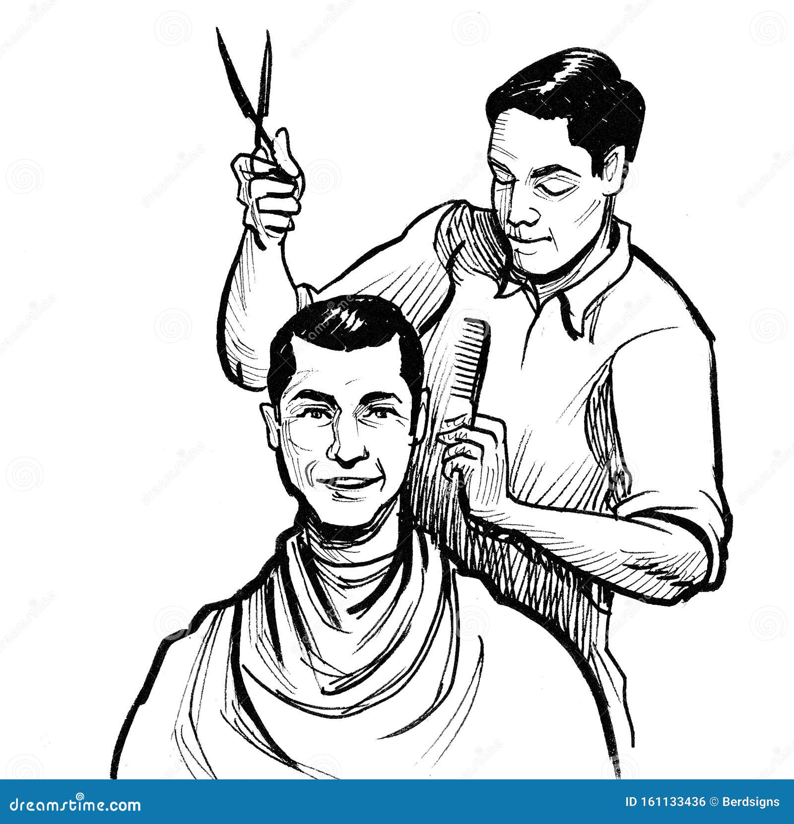 Working barber stock illustration. Illustration of cutting - 161133436