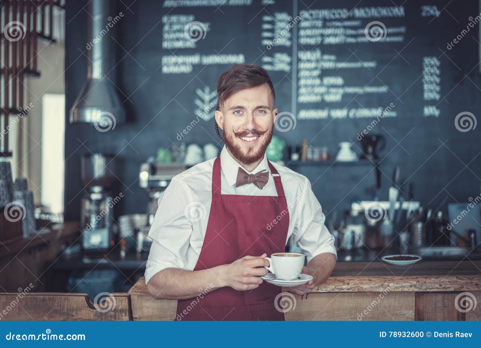 Working barista stock photo. Image of espresso, counter - 78932600