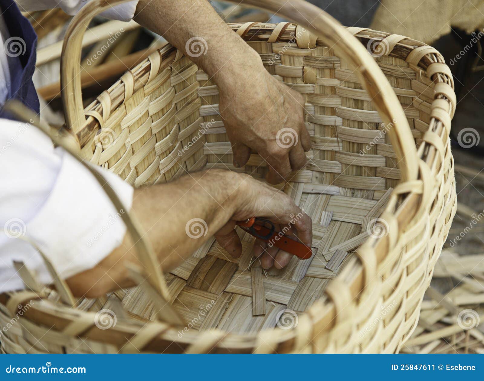 Working a basket stock image. Image of hand, working - 25847611