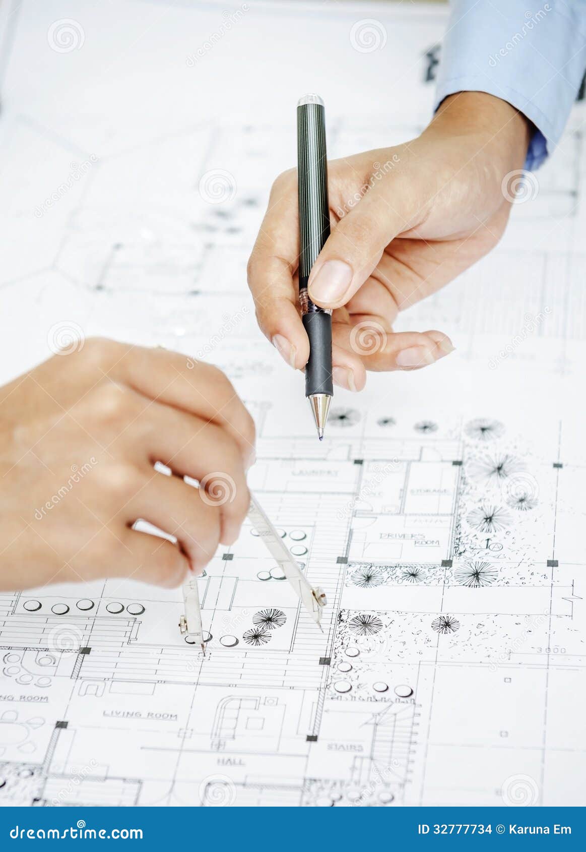 Working on blueprint stock photo. Image of drawing, desk - 32777734