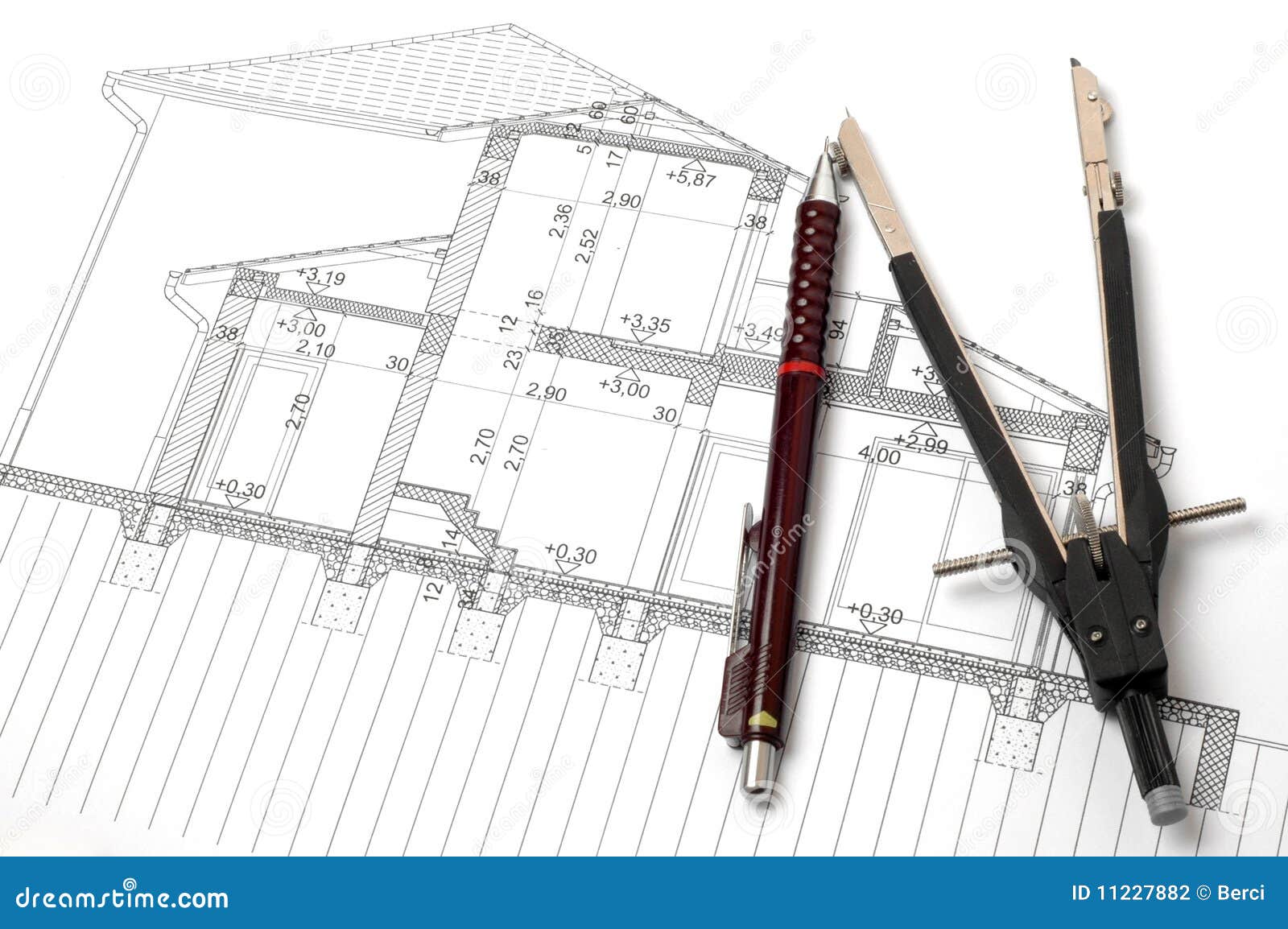 Working with blueprints stock photo. Image of construction - 11227882