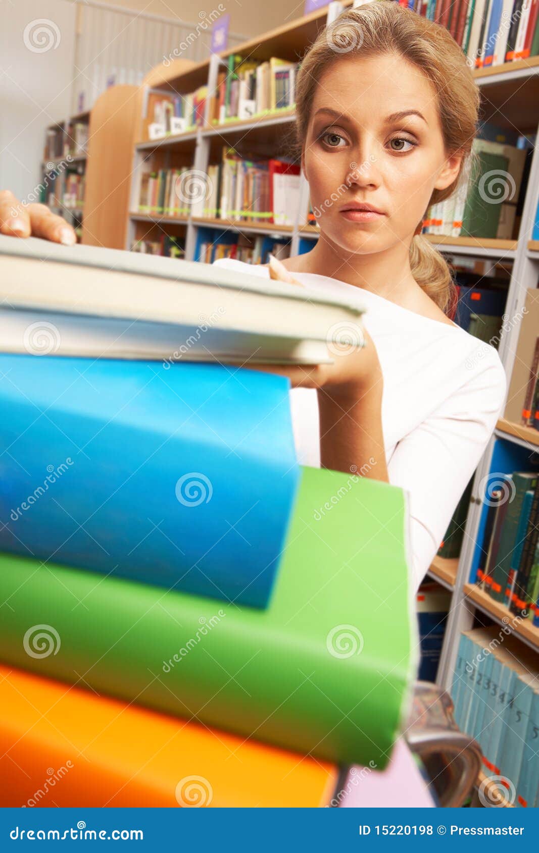 Working with books stock photo. Image of inside, librarian - 15220198