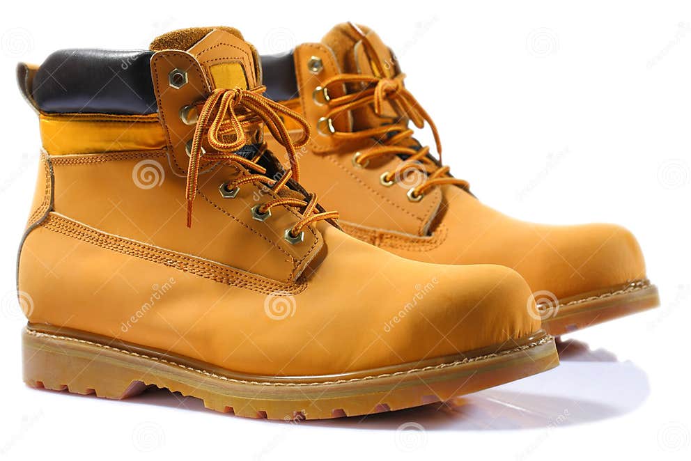 Working boots isolated stock image. Image of steel, construction - 25594919