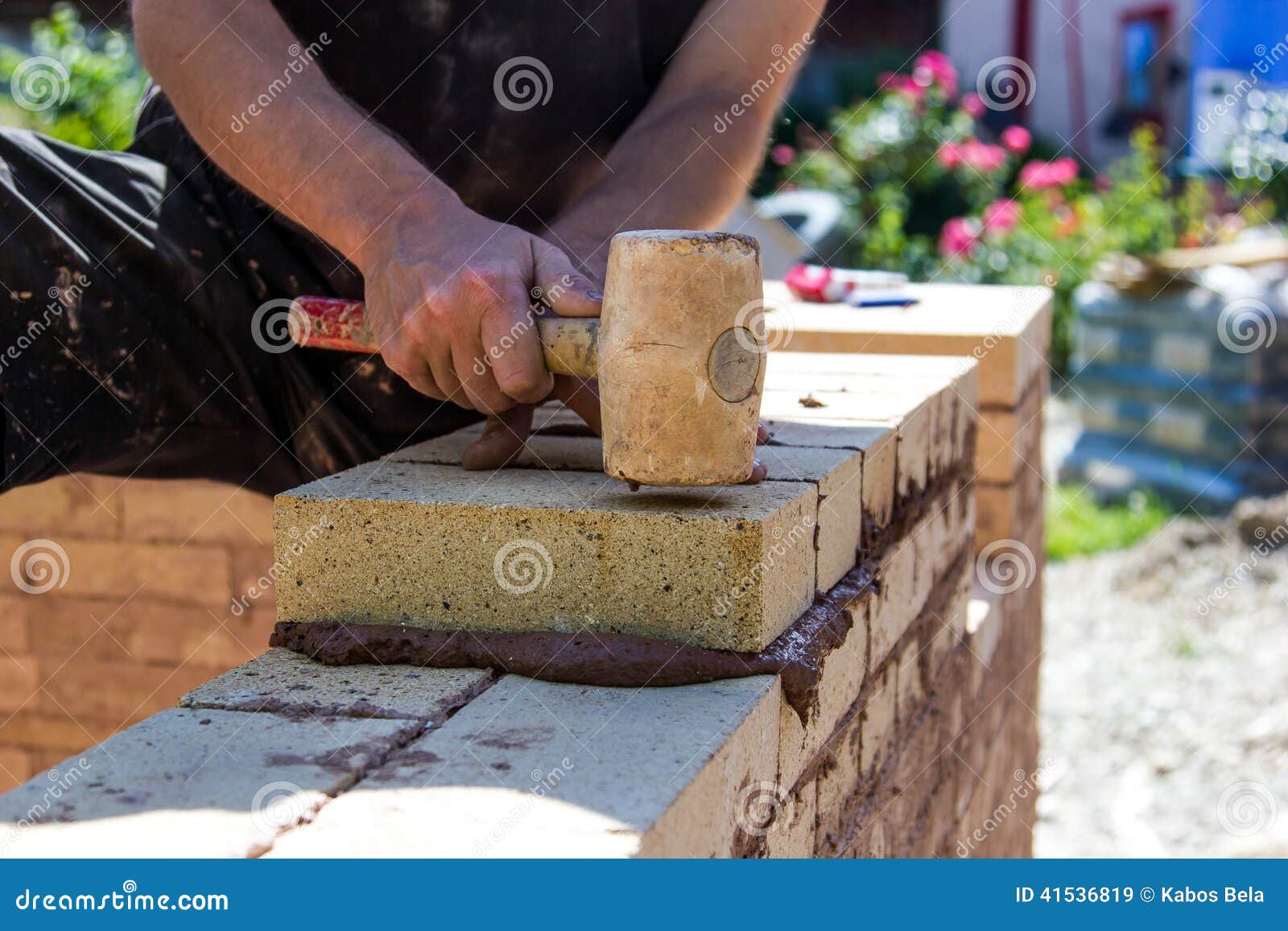 Working with bricks stock image. Image of sunny, material - 41536819