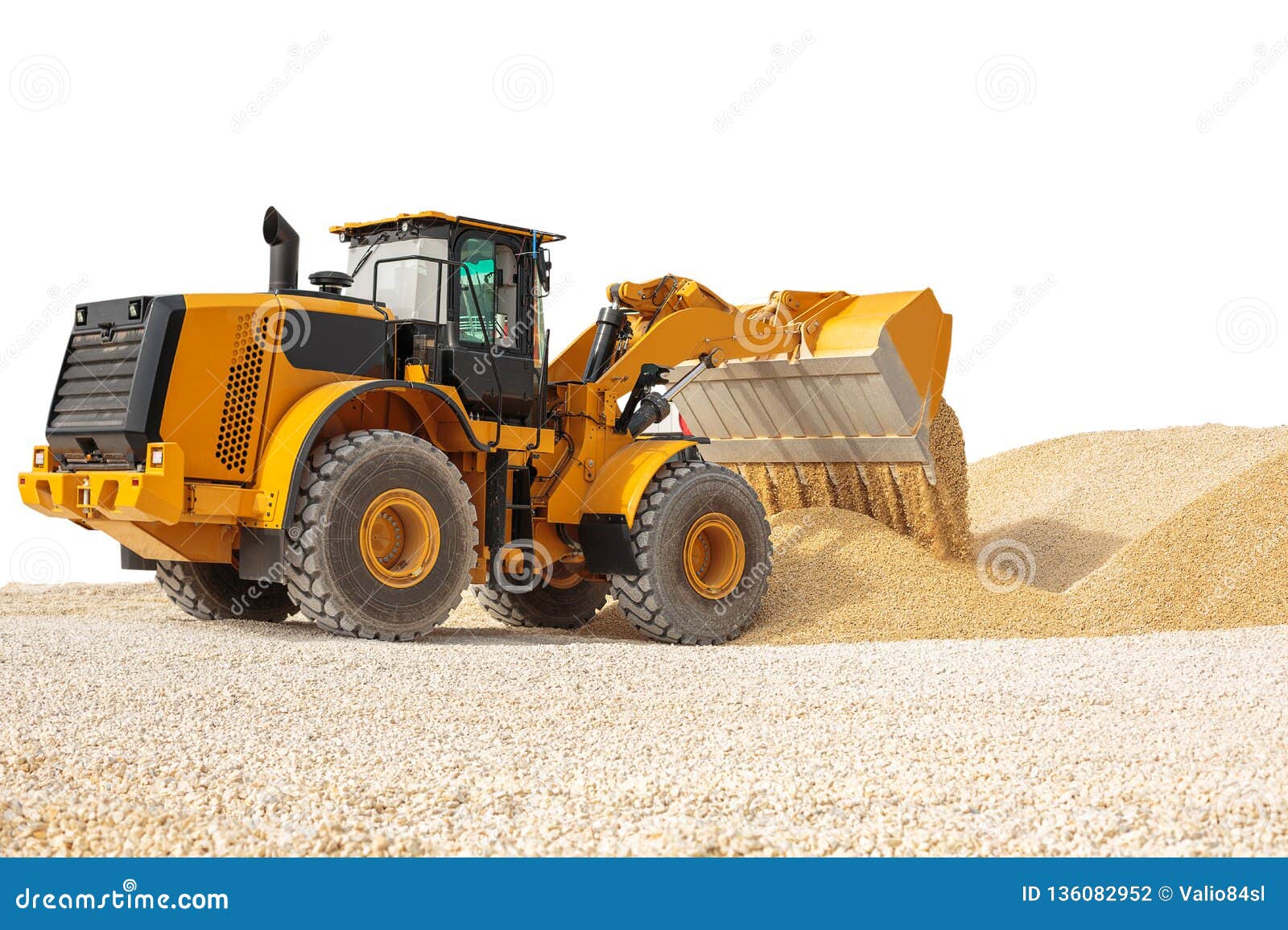 Working Bulldozer on a Building Site Isolated with Clipping Path ...