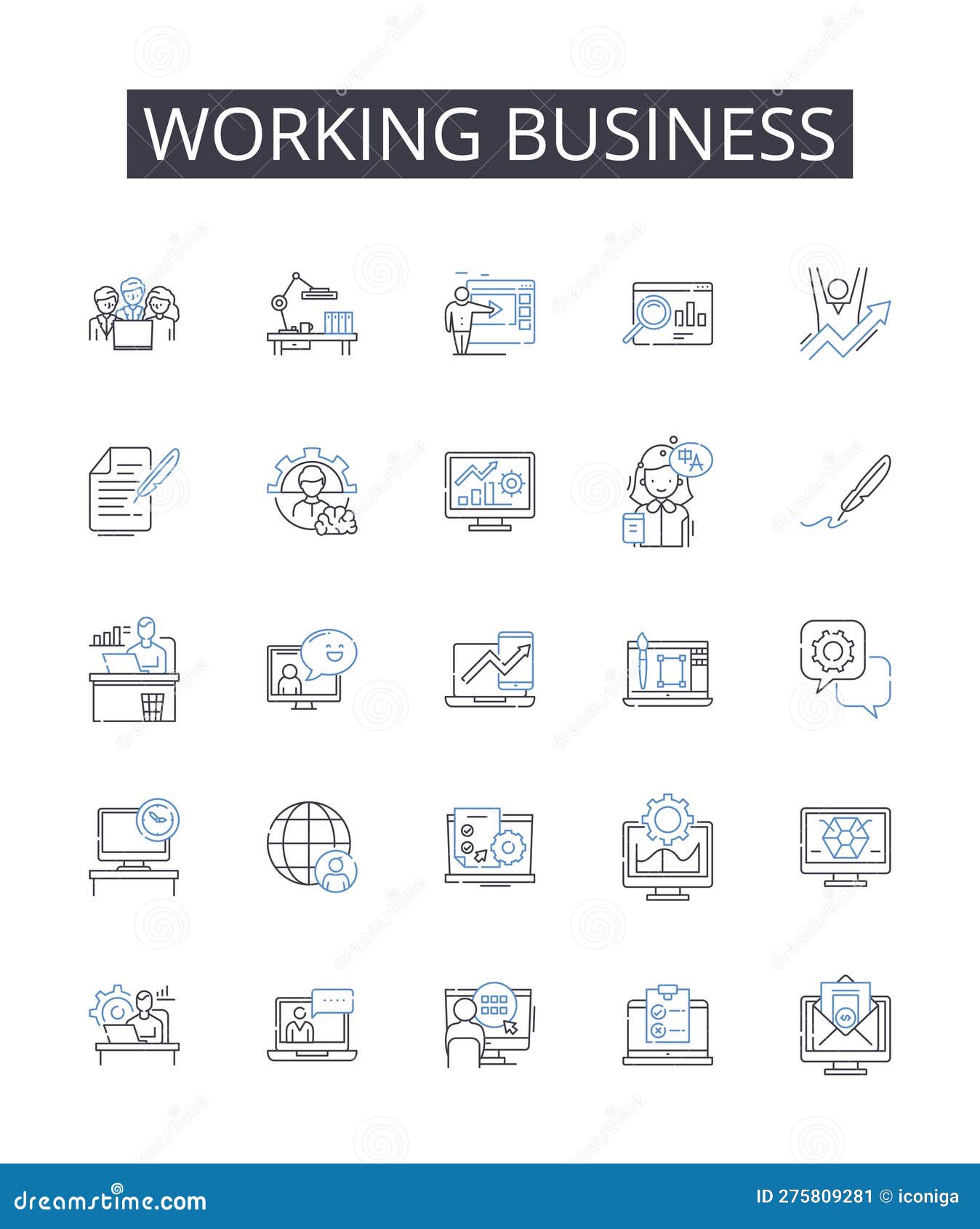 Operational Company Line Icons Collection. Efficiency, Management ... Operational Company Line Icons Collection. Efficiency, Management ...