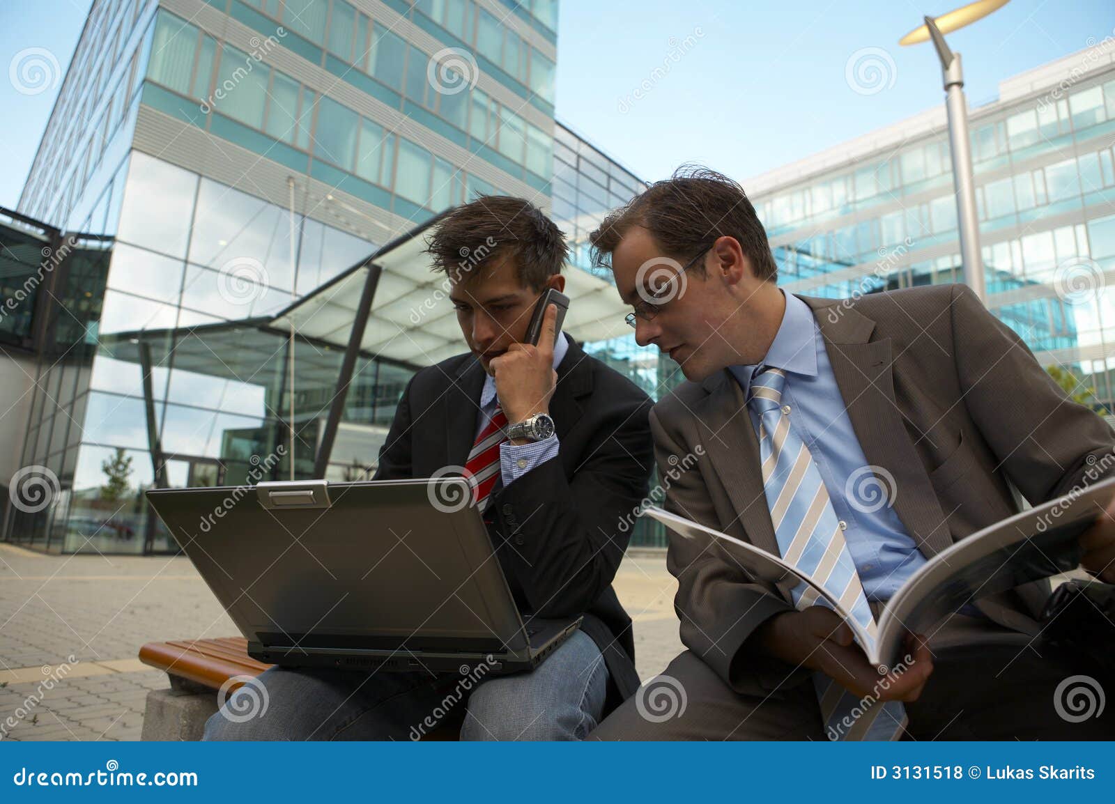 Working business men stock photo. Image of handsome, reading - 3131518