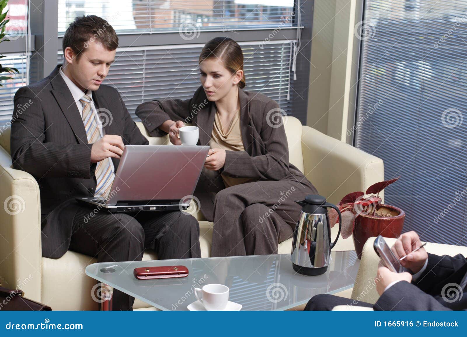 Working Business People Sitting in the Office and Talking Stock Photo ...