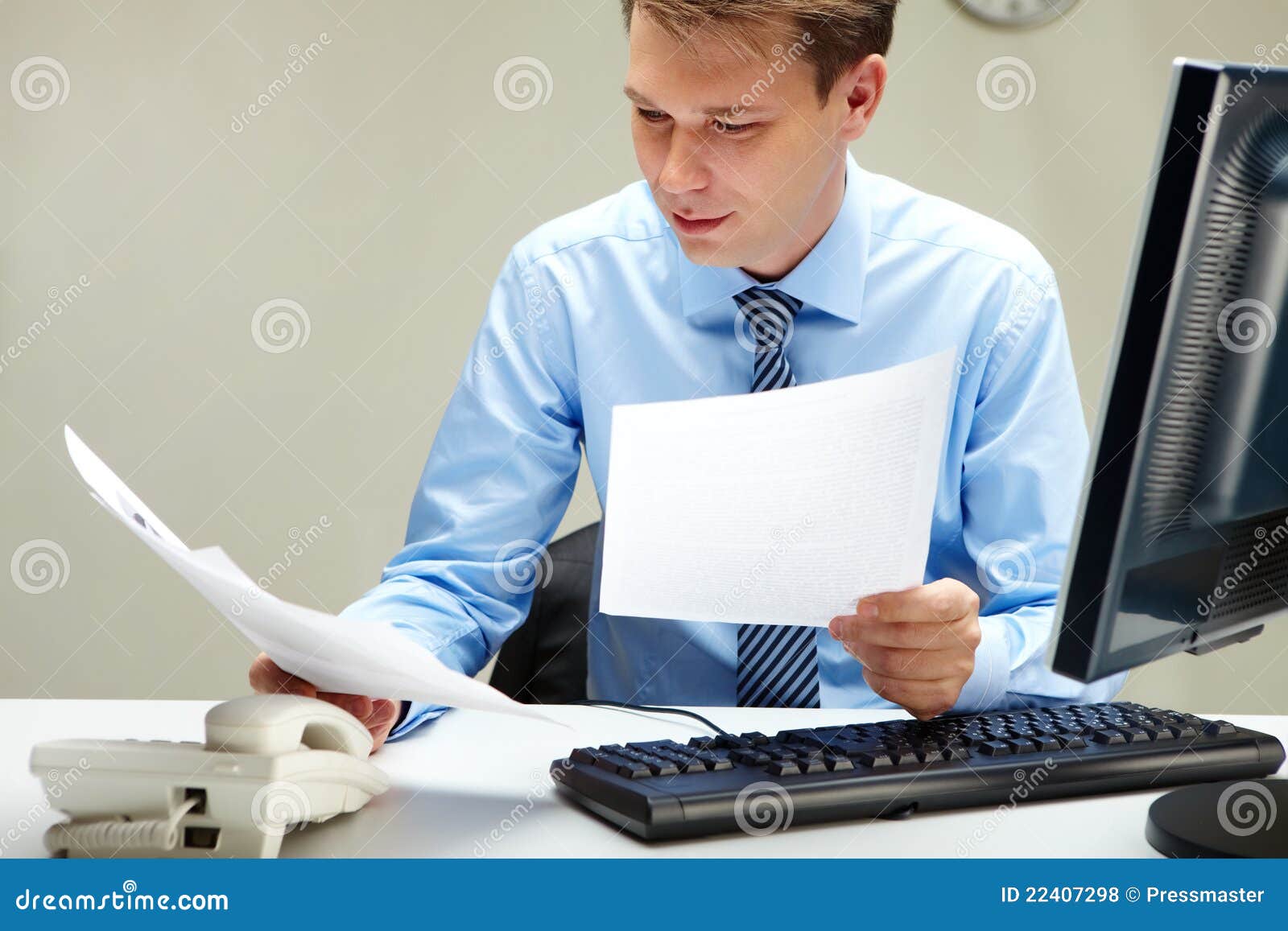 Working businessman stock photo. Image of boss, happy - 22407298