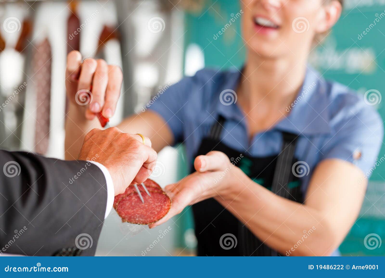 Working in a Butcher S Shop Stock Photo - Image of smoked, fresh: 19486222