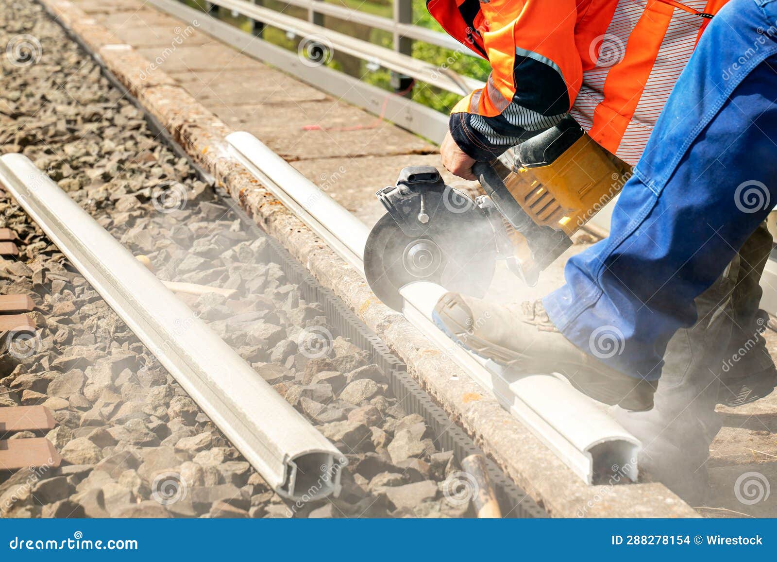 Working on a cable duct. stock photo. Image of careful - 288278154