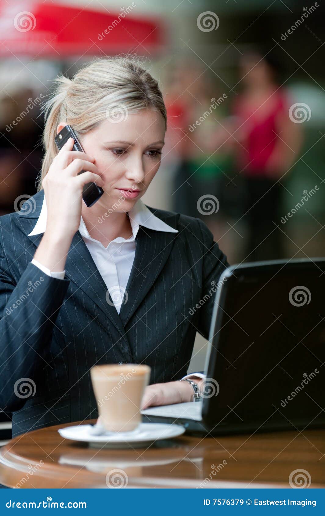 Working at Cafe stock image. Image of sitting, phone, technology - 7576379