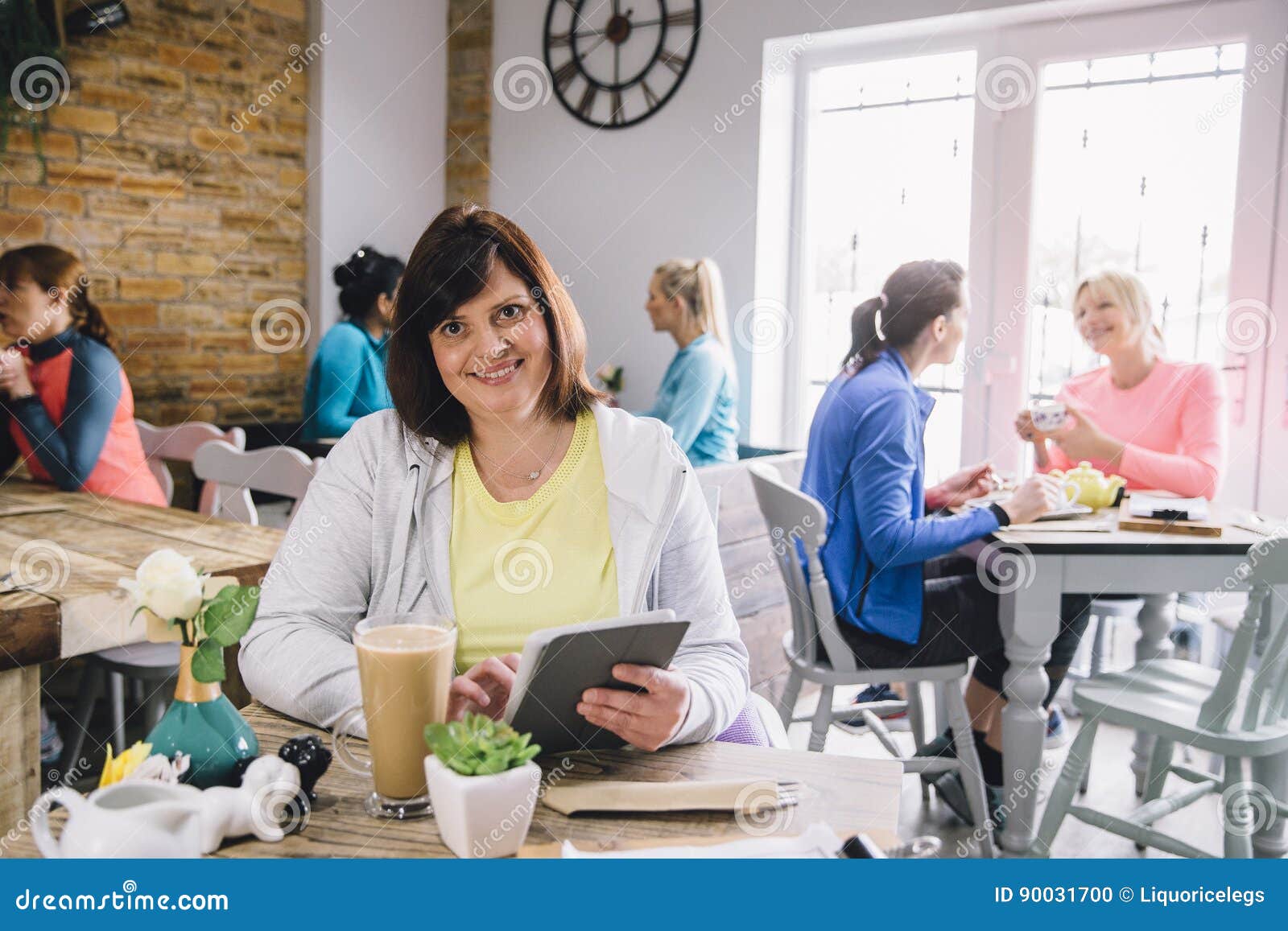 Working in a Cafe stock photo. Image of productivity - 90031700