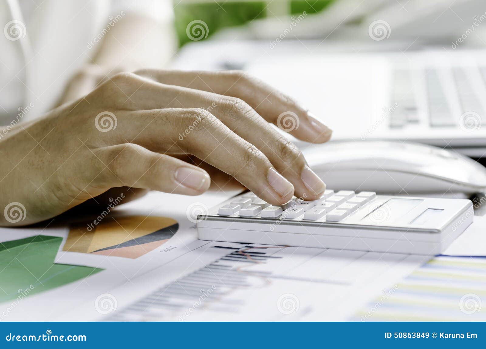 Working with calculator stock image. Image of information - 50863849