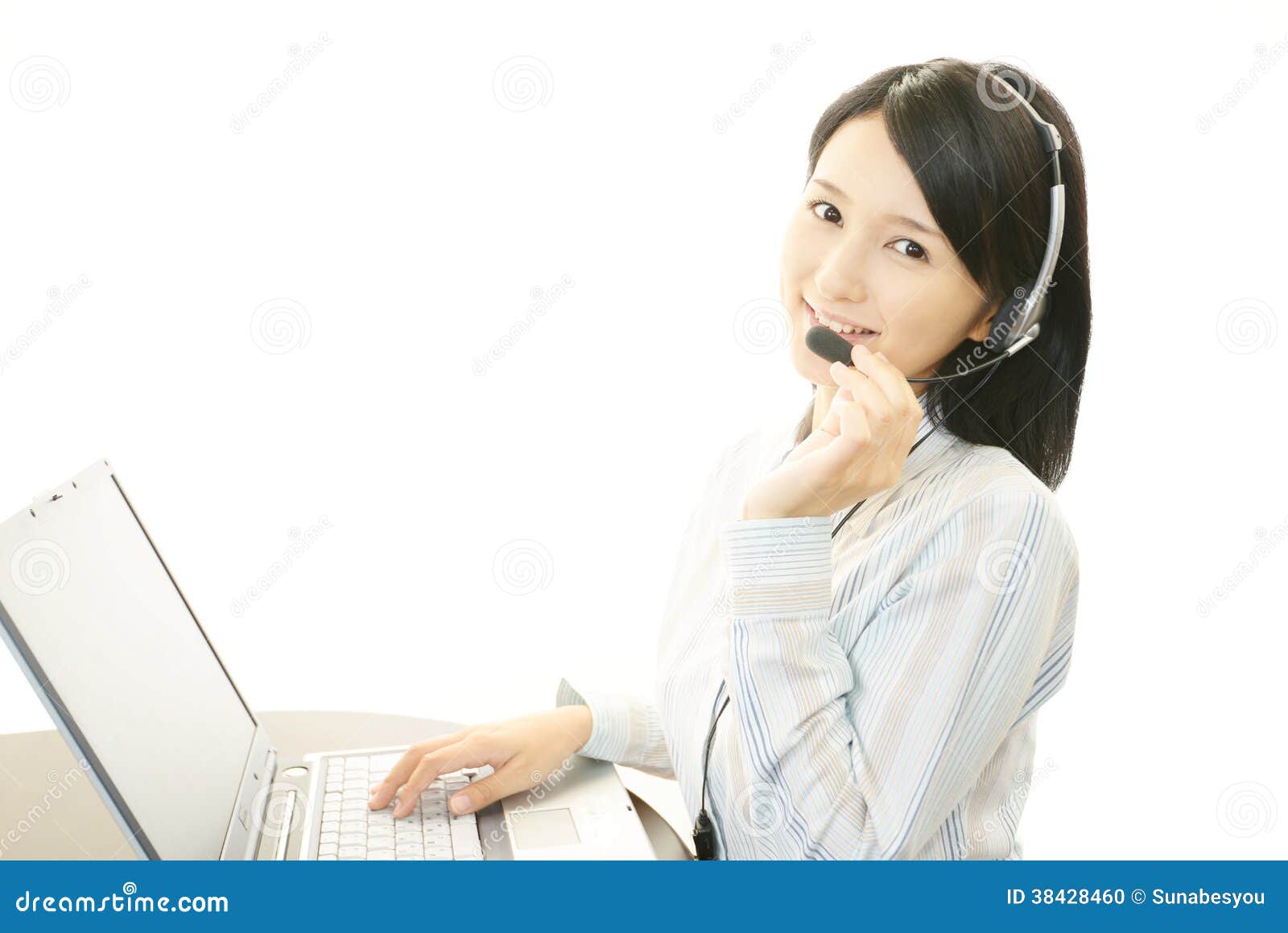 Working Call Center Operator Stock Photo - Image of charming, beautiful ...