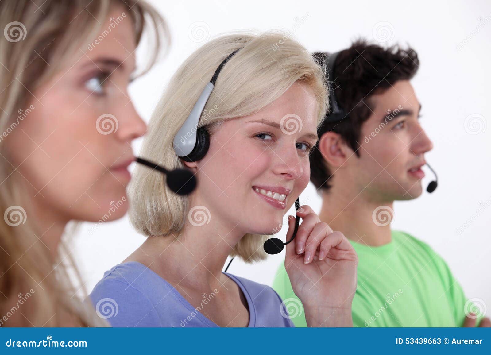 Working in a call center stock image. Image of communication - 53439663
