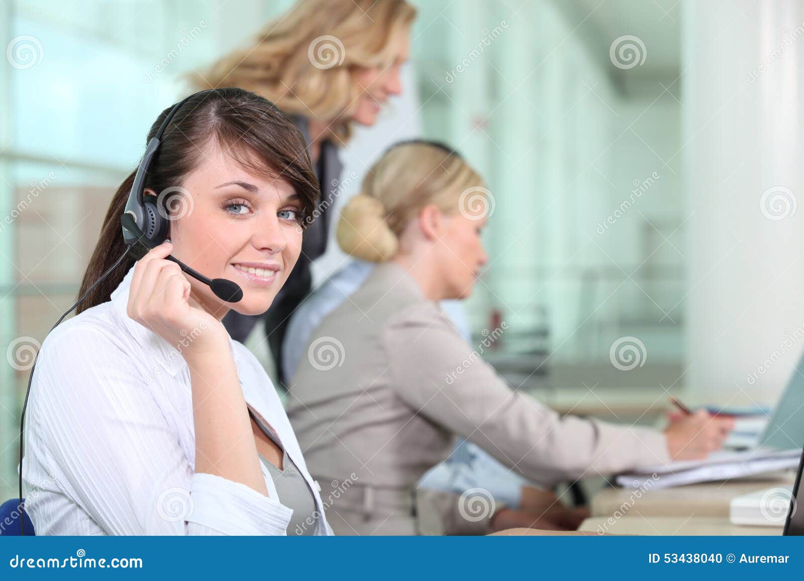 Working in a call center stock photo. Image of people - 53438040