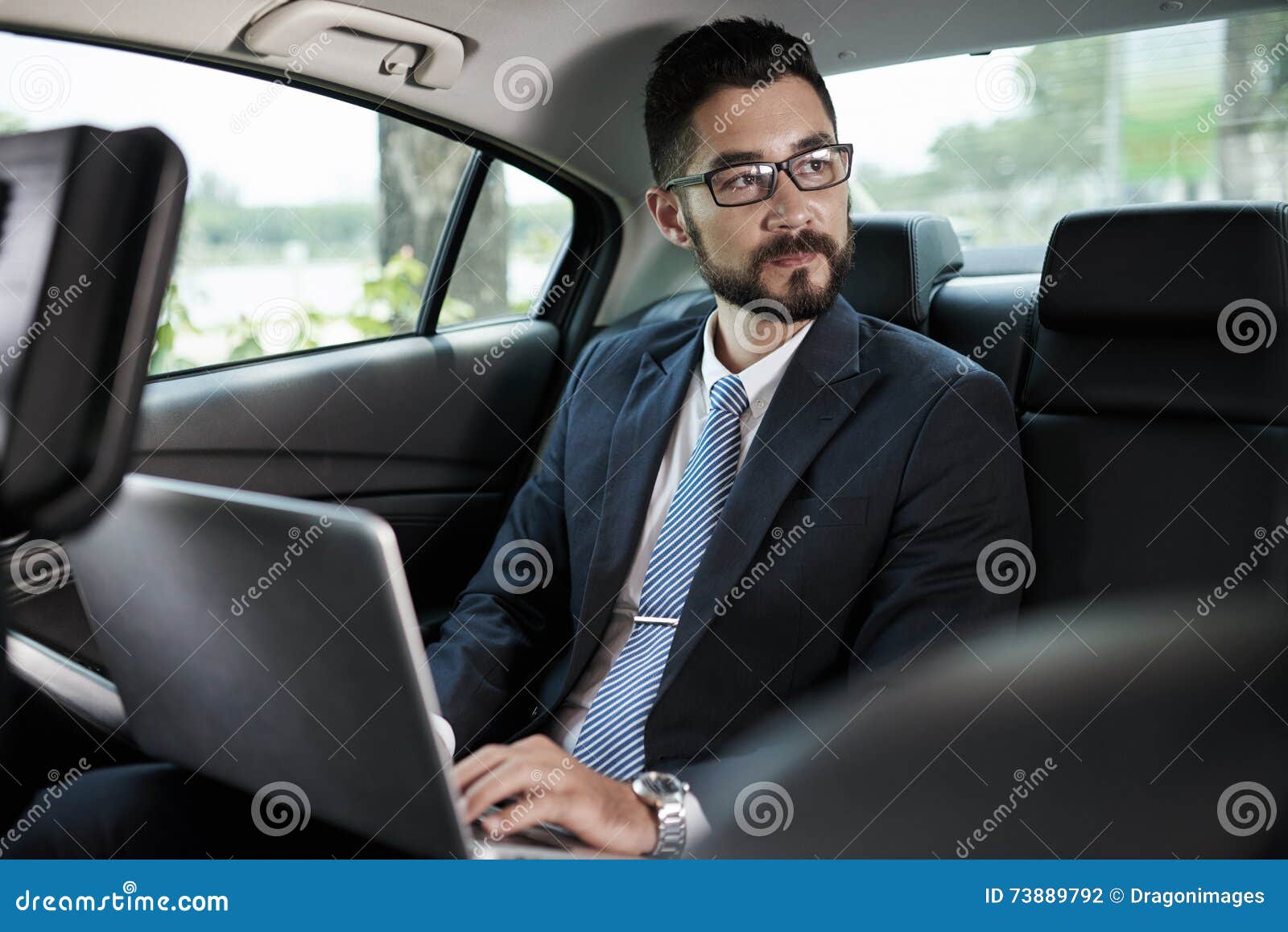 Working in car stock photo. Image of business, handsome - 73889792