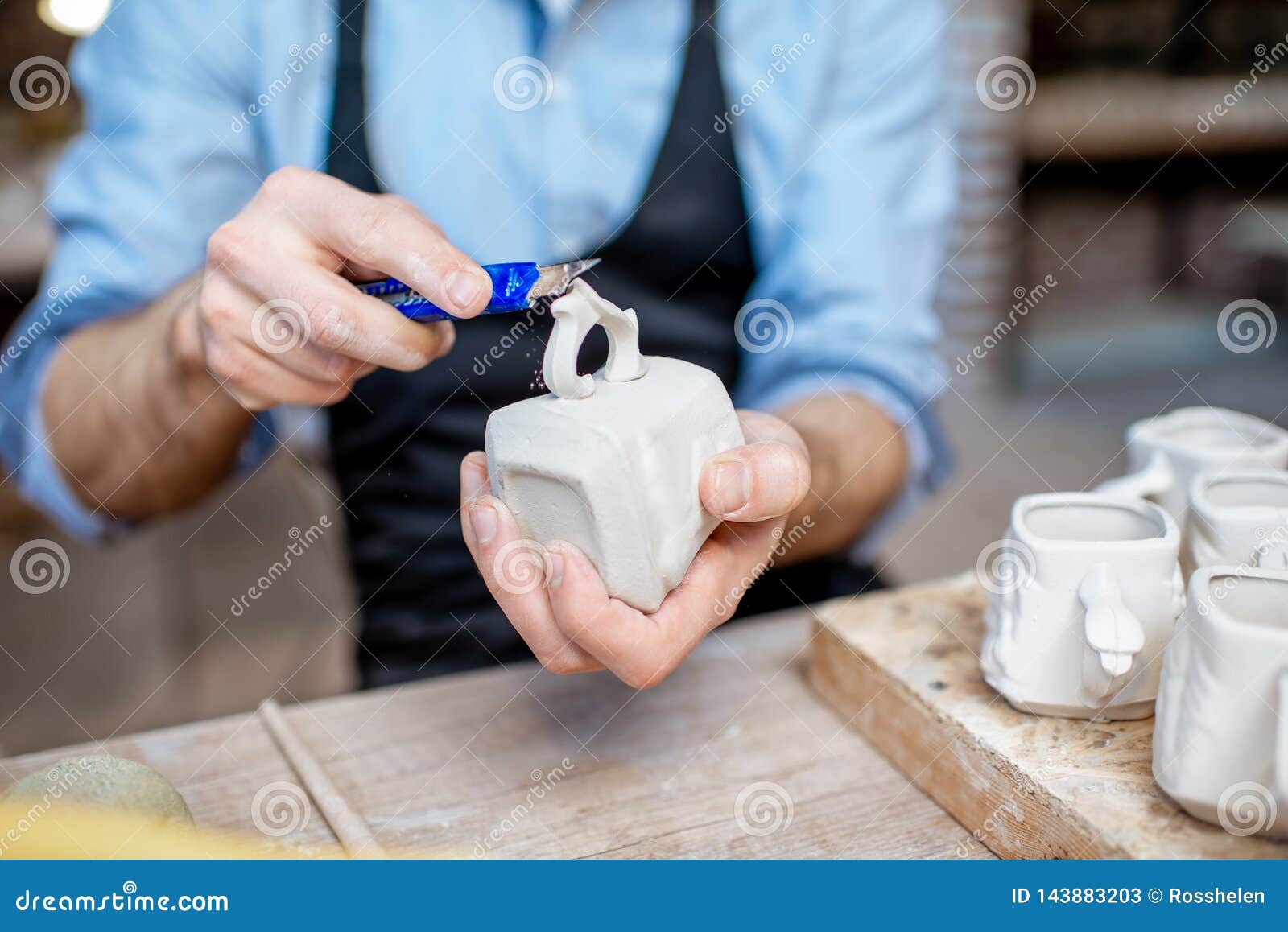 Working with Ceramics in the Pottery Stock Image - Image of potter ...