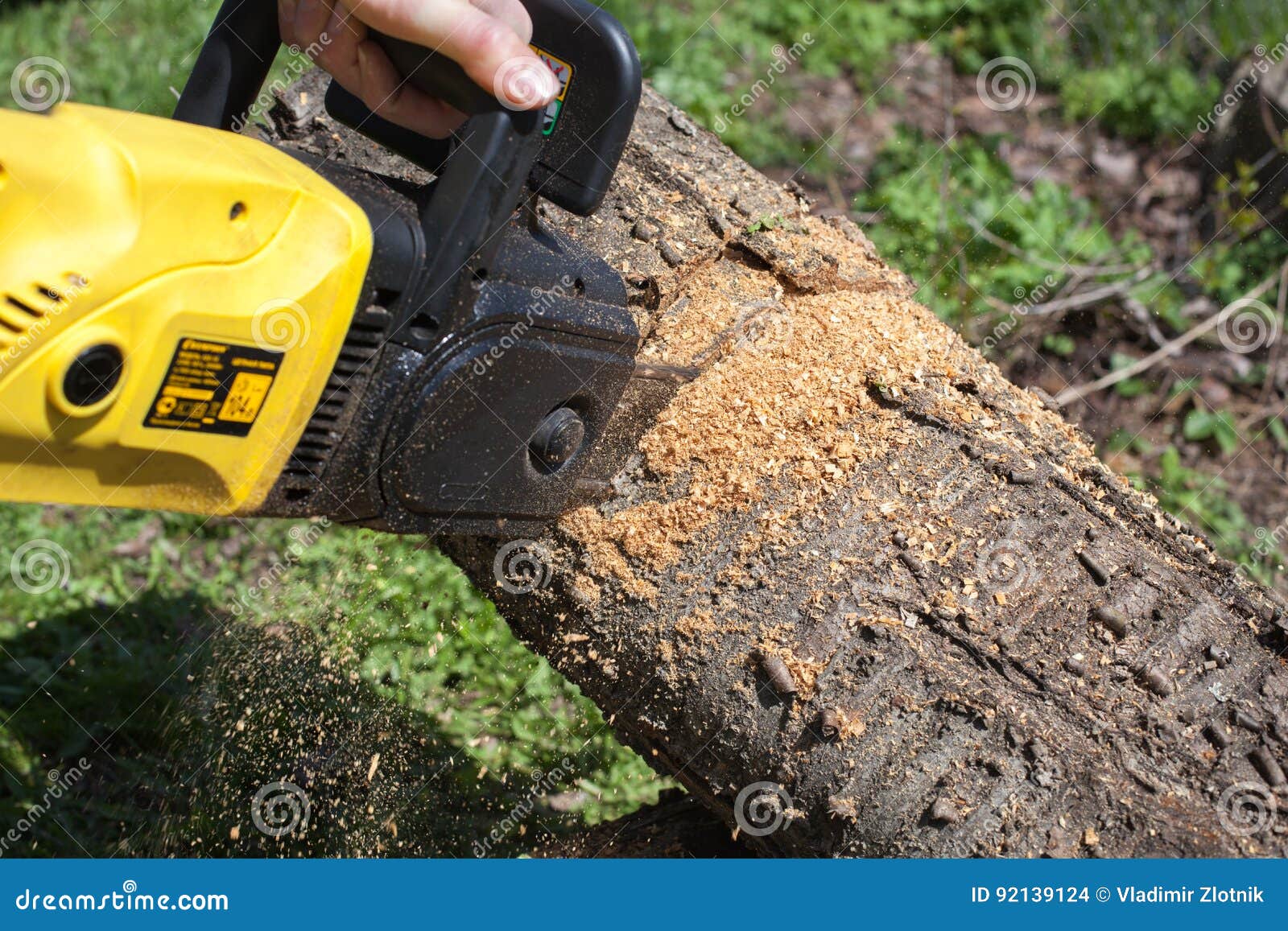 Working chainsaw included stock photo. Image of industry - 92139124