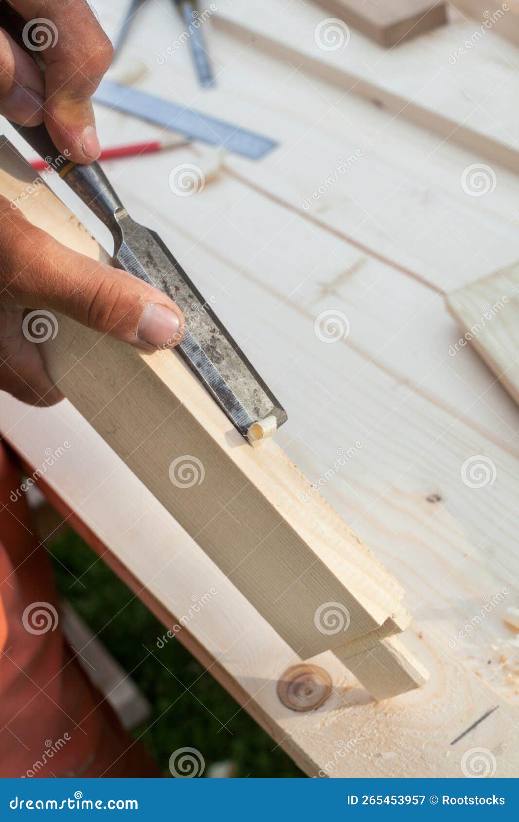 Working with Chisel. Joiner`s Carpenter`s Tools Stock Image - Image of ...