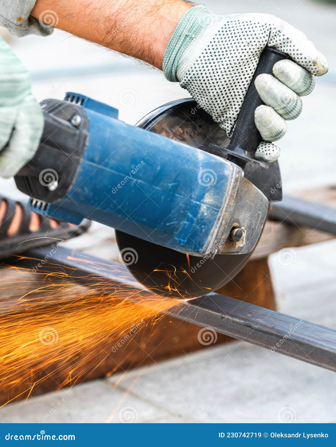 Working with a Circular Saw Cutting Metal Stock Image - Image of ...