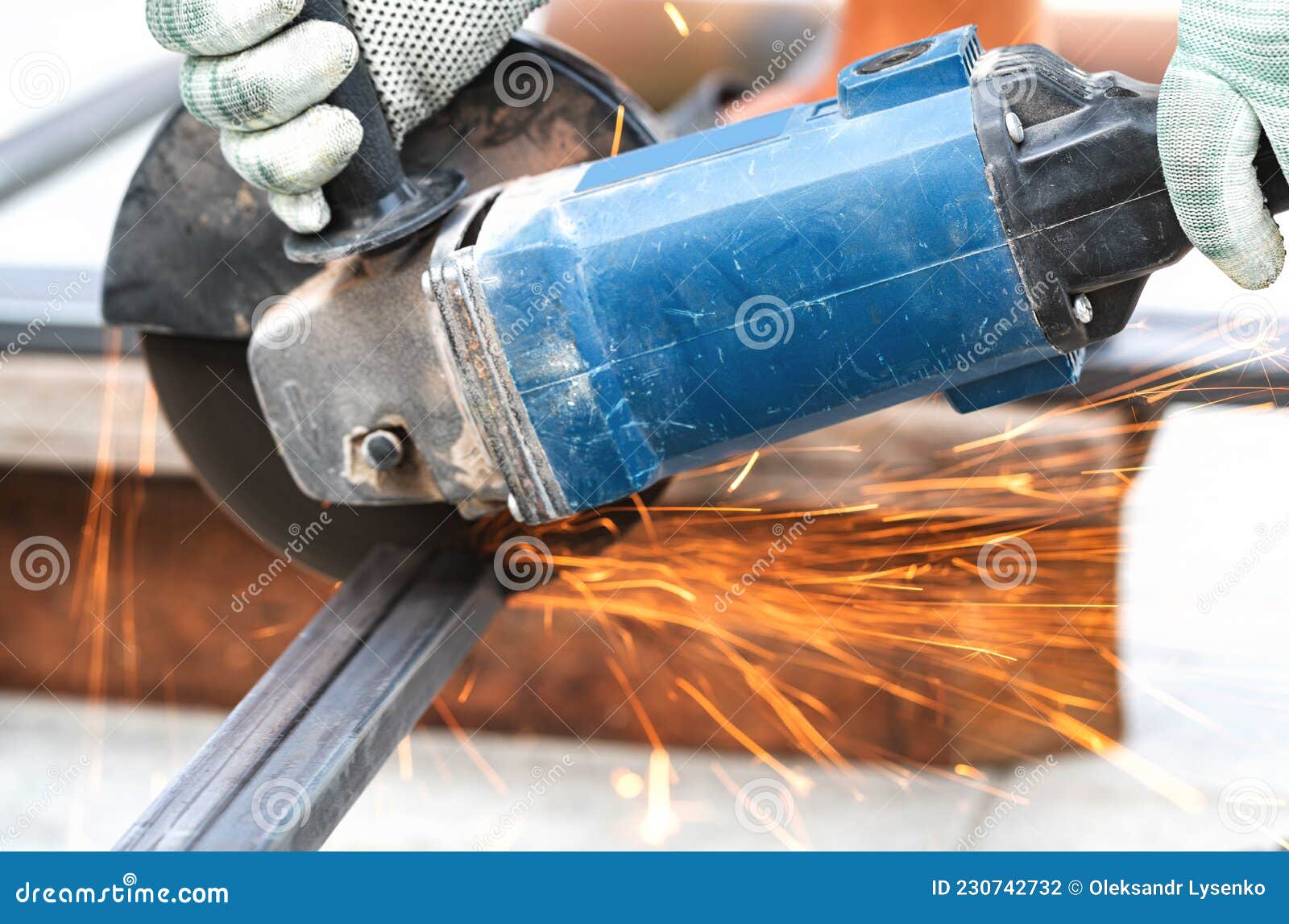 Working with a Circular Saw Cutting Metal Stock Photo - Image of hand ...