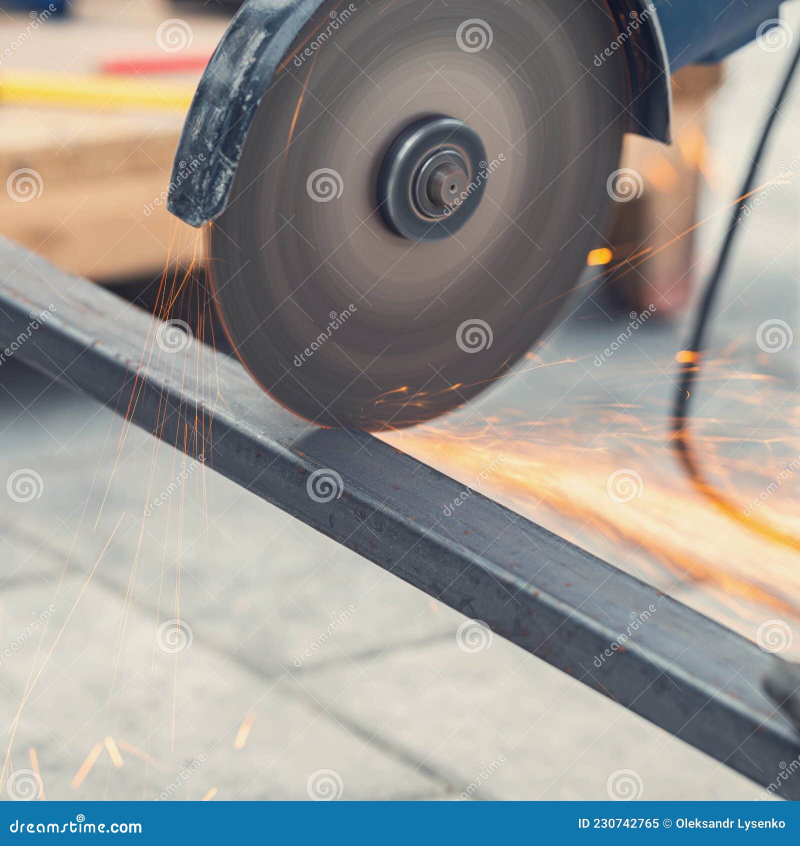 Working with a Circular Saw Cutting Metal Stock Image - Image of ...